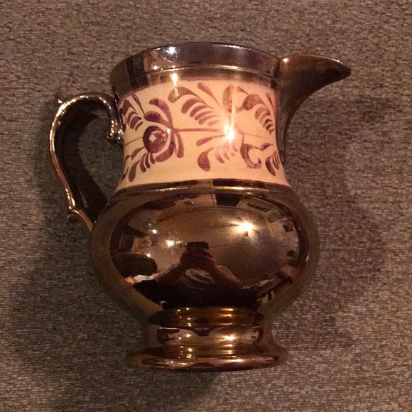 Accents | Antique Copper Lusterware Pitcher Cream | Poshmark